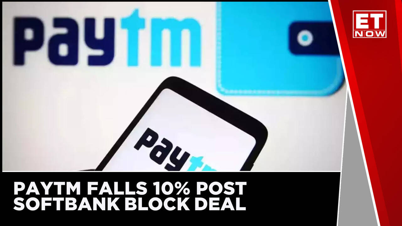 Paytm Falls 10% Post SoftBank Block Deal | Times Now