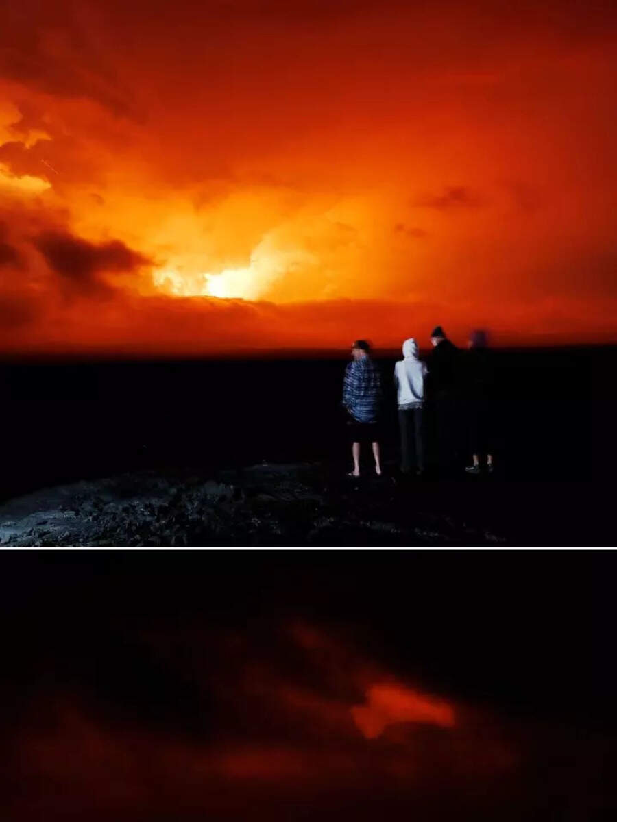River of lava, red sky! World's largest active volcano erupts | Times Now
