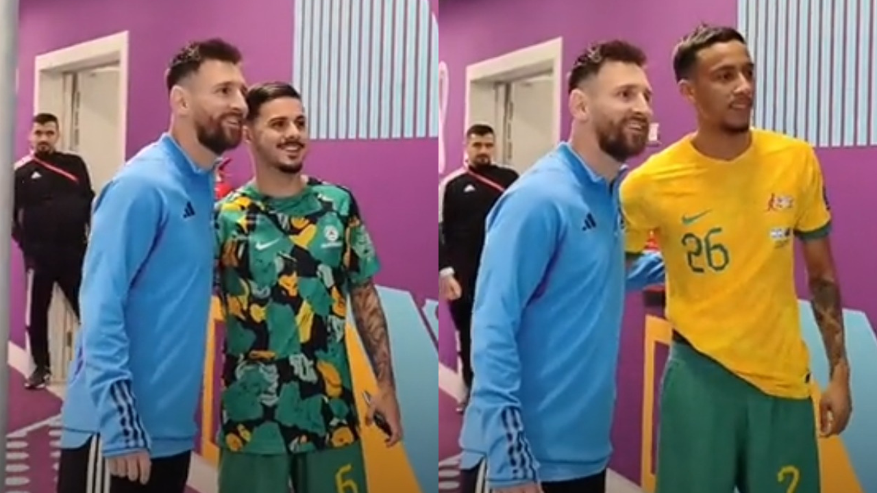 Absolute fanboys! Australian players line up to take a picture with ...
