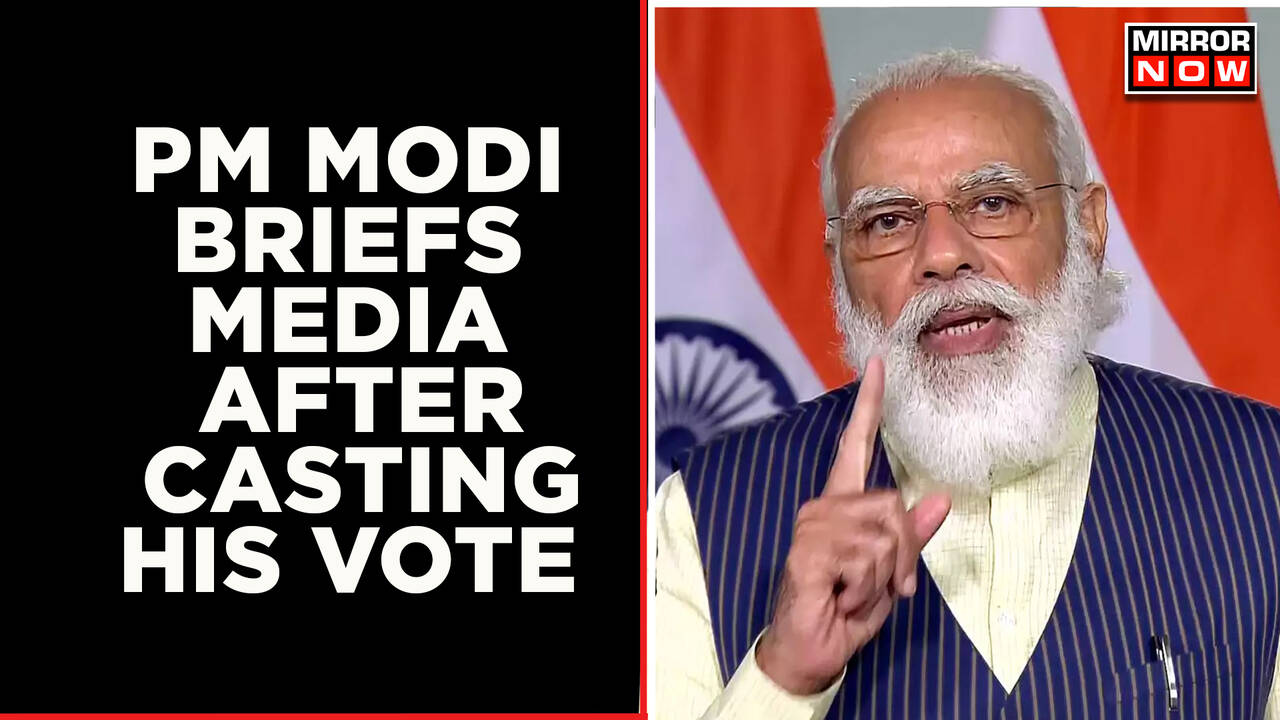 PM Narendra Modi Addressed The Media After Casting His Vote In ...