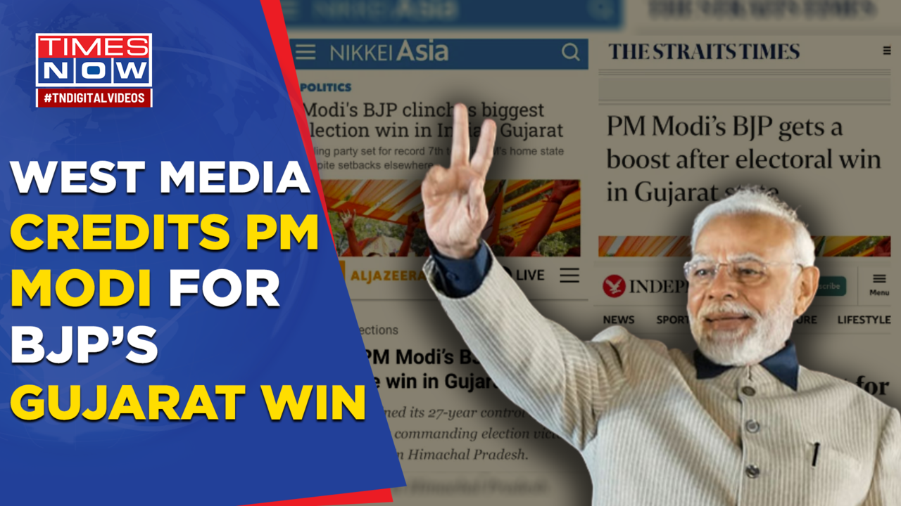 Landslide Win Of Pm Modis Bjp In Gujarat Grabs Global Headlines