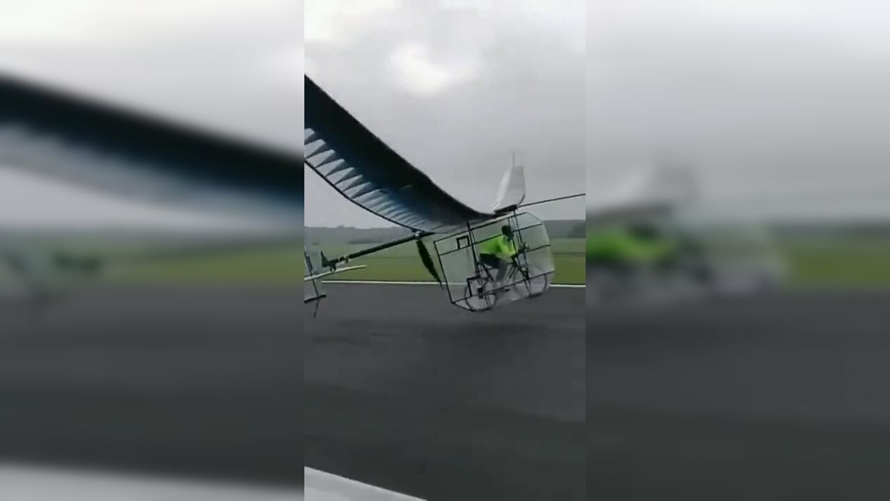 Man tries flying 'plane' by riding a bicycle; see how it ended | Times Now