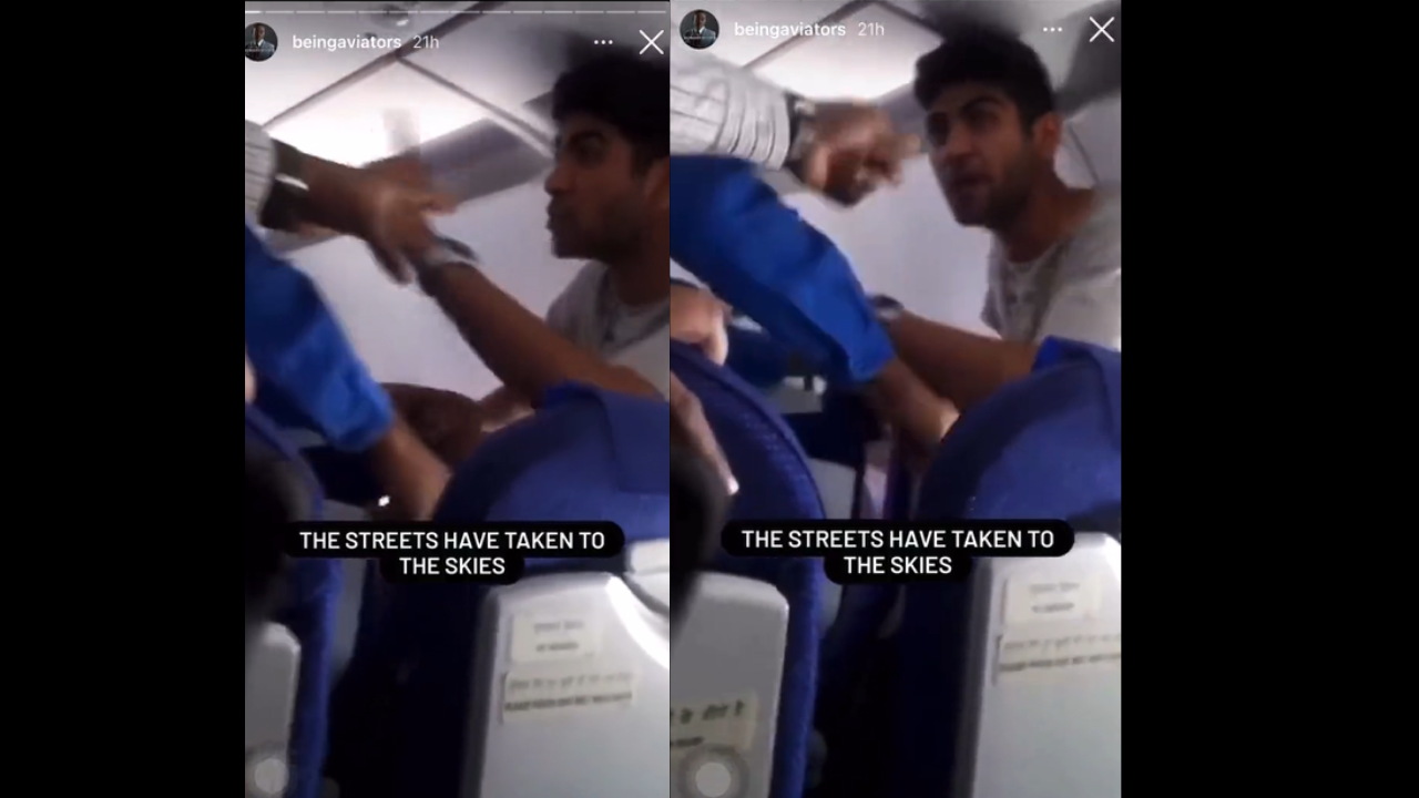 Man fights with co-passenger on flight in viral video | Viral News ...