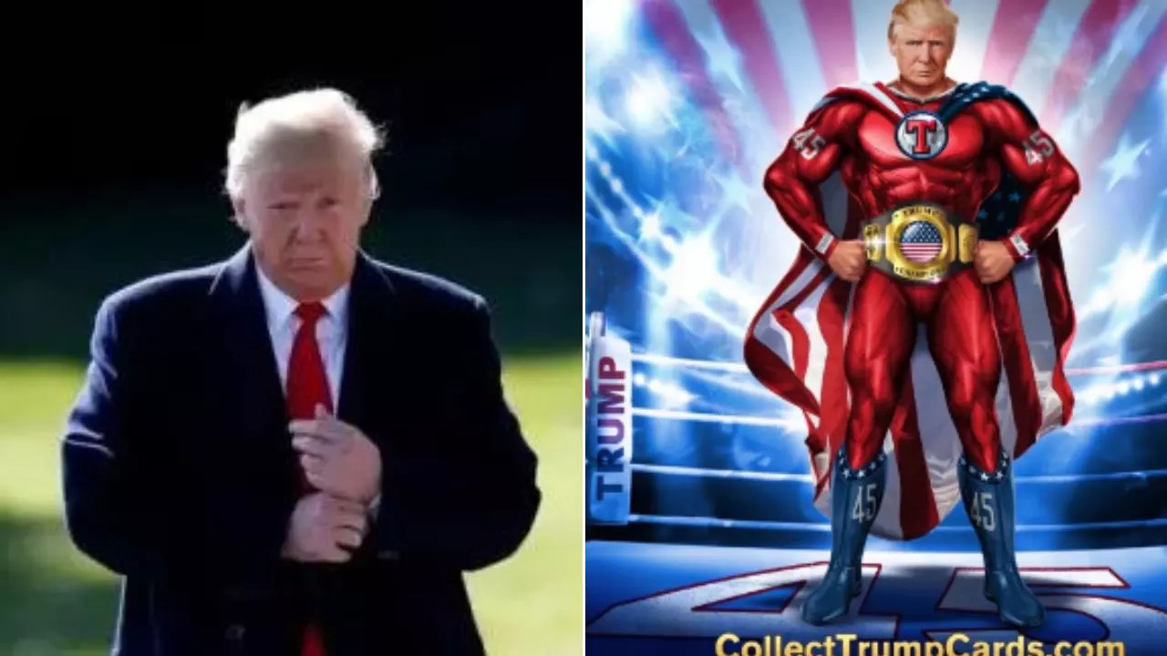 'America needs a SUPERHERO': Donald Trump launches digital trading cards showing him as Superman ...