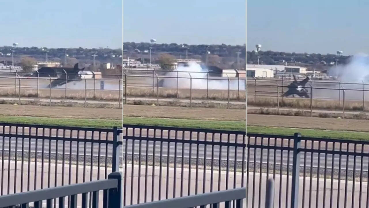WATCH - Moment US fighter jet crashes on runway during vertical landing ...