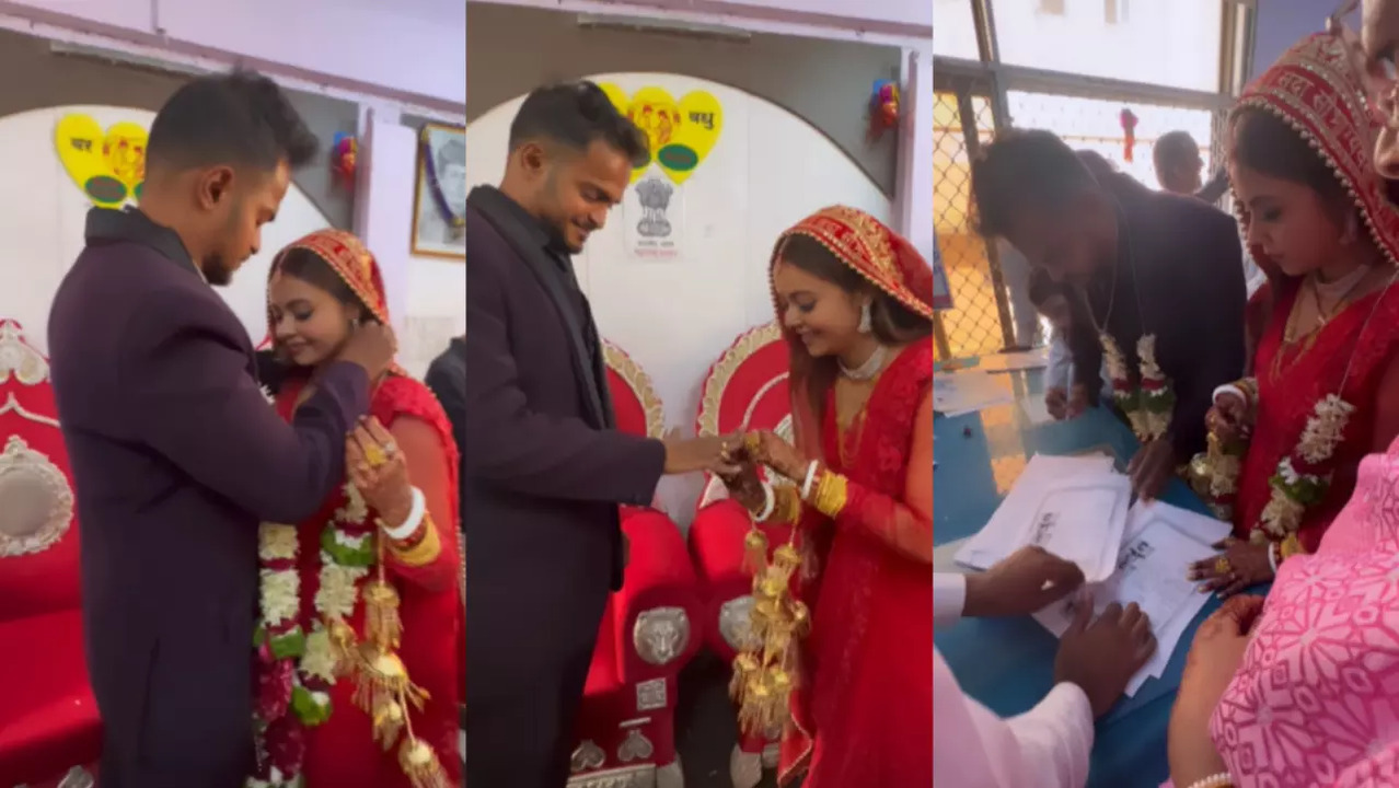 Devoleena Bhattacharjee shares glimpses of court wedding and Varmala ...