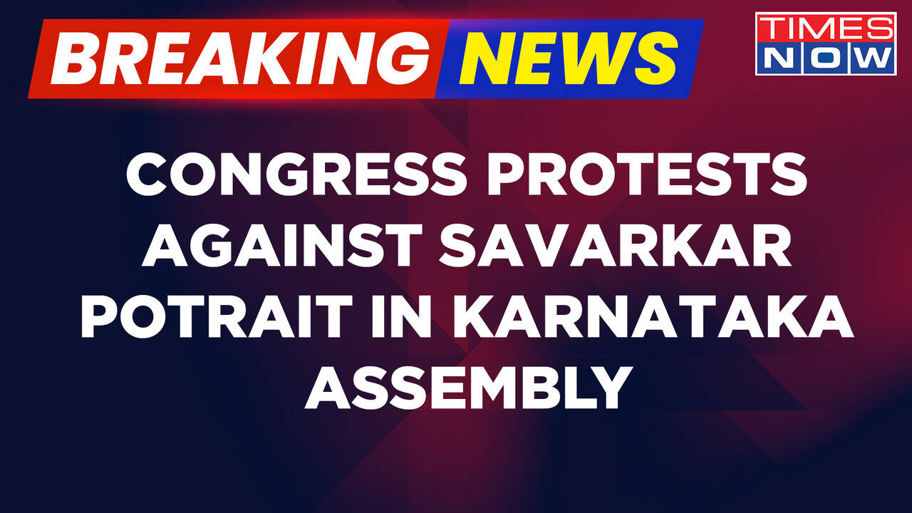 Congress Protests Over Savarkar Portrait In Karnataka Assembly; BJP ... Congress Protests Over Savarkar Portrait In Karnataka Assembly; BJP ...