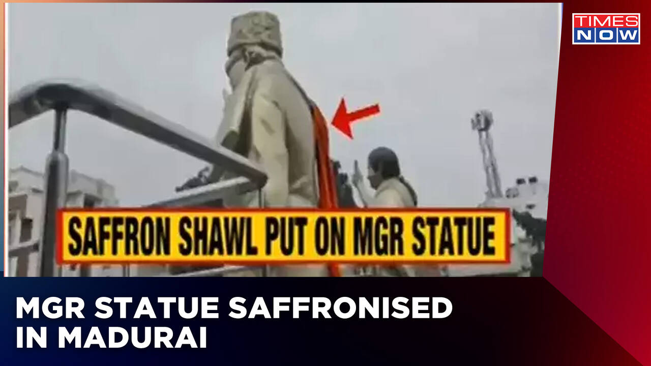 Saffron Shawl Put On MGR Statue In Madurai, AIADMK Lodge Police ...