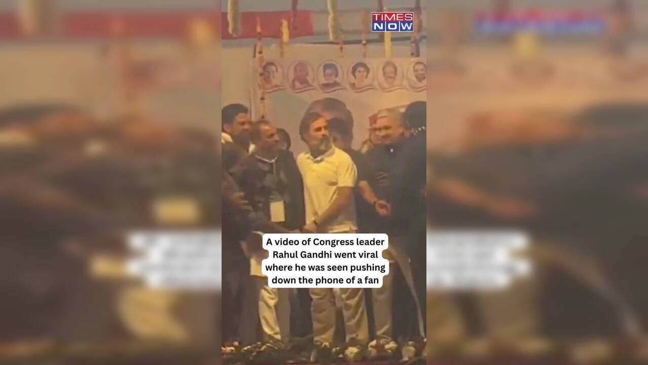 Congress Leader Rahul Gandhi Gets Angry On Fan, Pushes Down