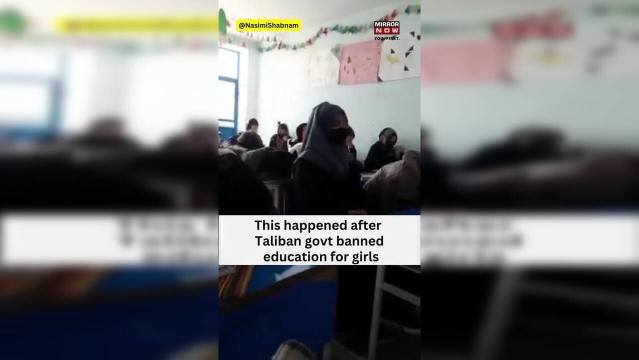 Afghan girl students crying in classroom after Taliban bans female ...