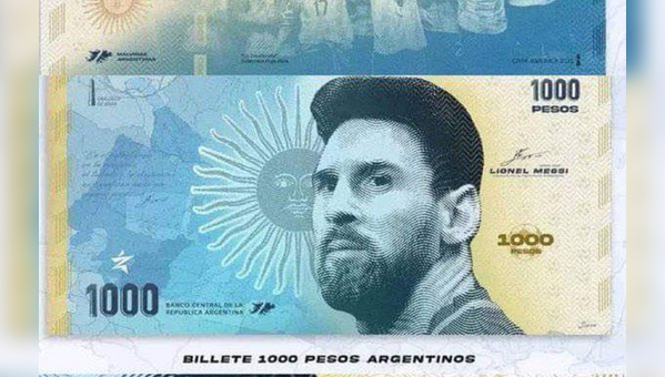 Lionel Messi | Lionel Messi photo on Argentine Peso banknote after ...