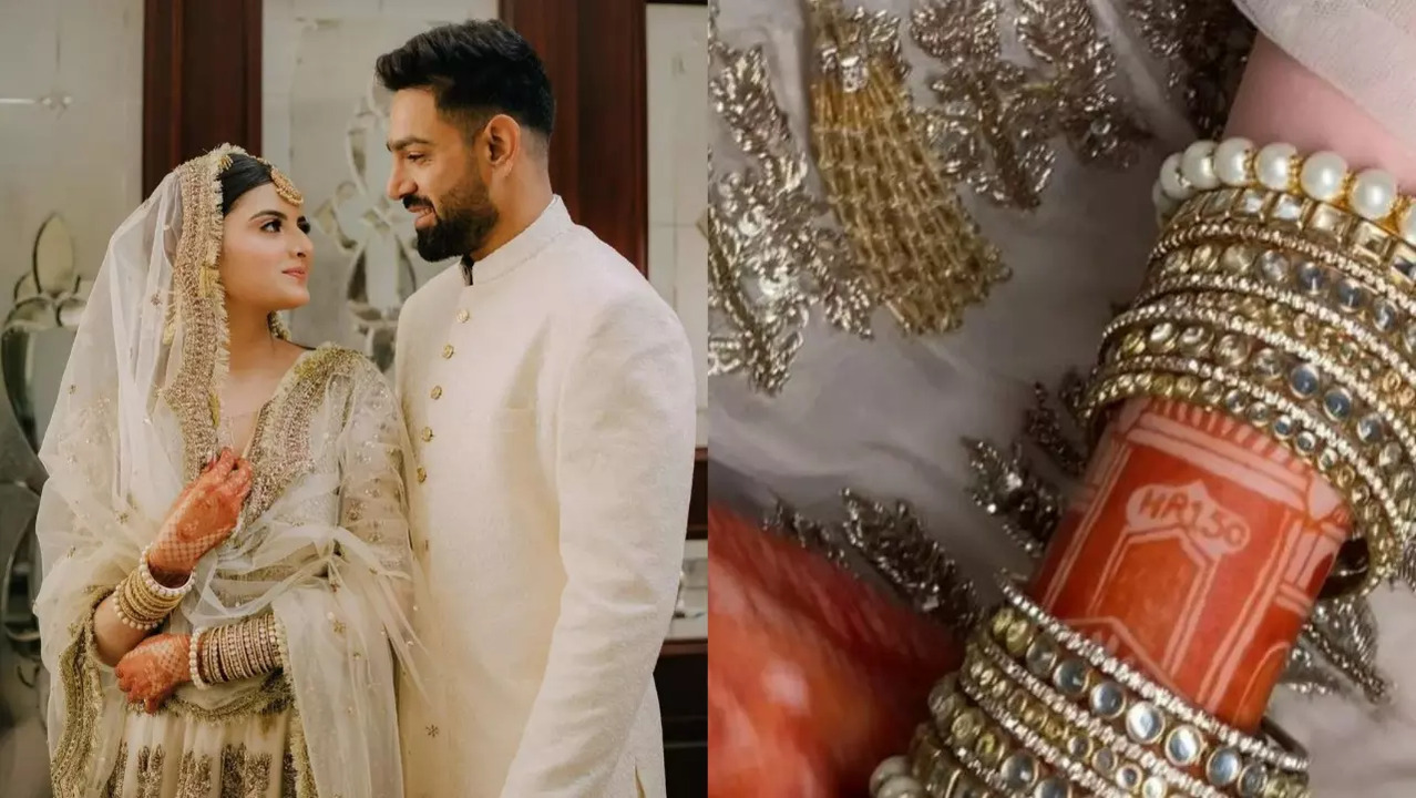 HR 150: Haris Rauf's wife gets his name & bowling speed written on her ...