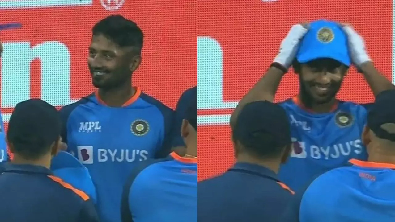 WATCH: Finally! Rahul Tripathi gets maiden India cap from batting coach ...