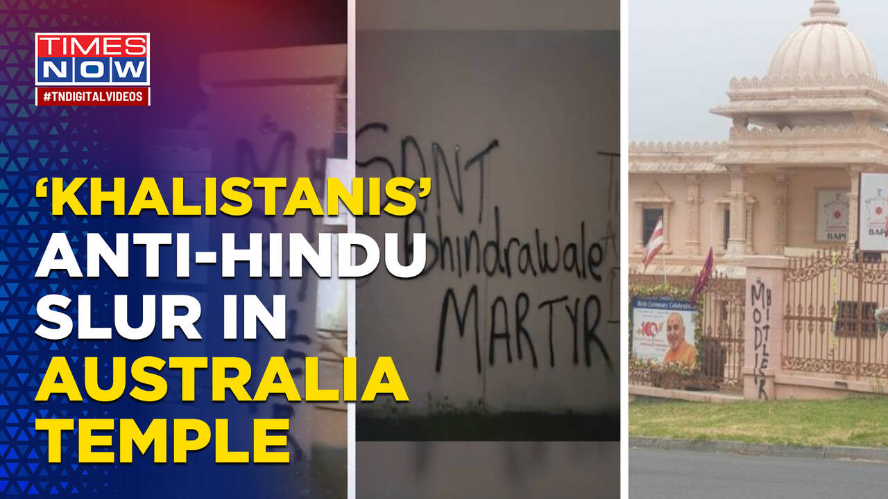 Hindu Temple Vandalised By 'Khalistan Supporters' In Australia, Paint ... Hindu Temple Vandalised By 'Khalistan Supporters' In Australia, Paint ...