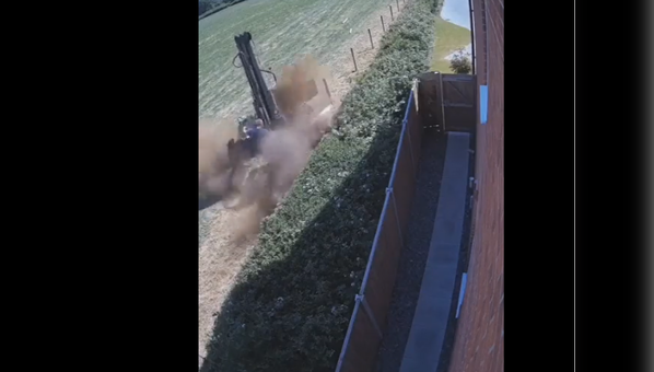 Man lucky to escape blast after pile driver digs through gas pipeline ...