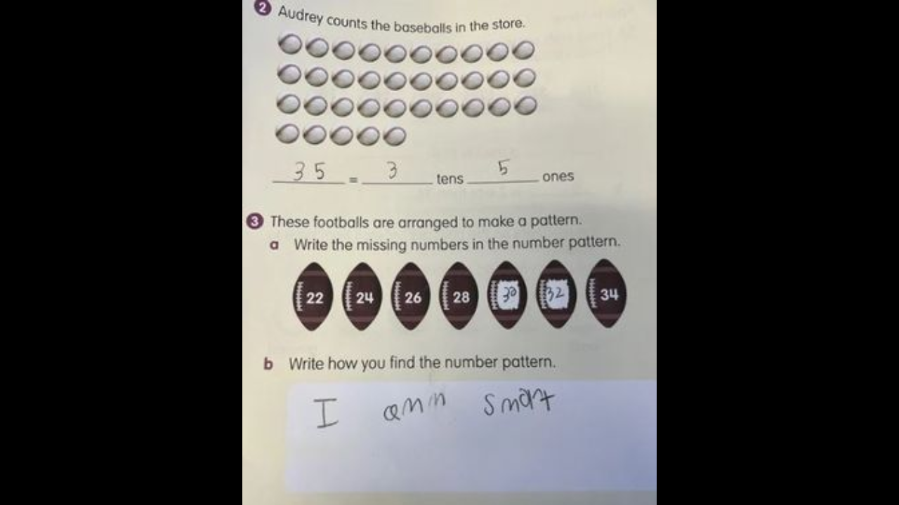 5-year-old girl's sassy response to Maths homework question goes viral ...