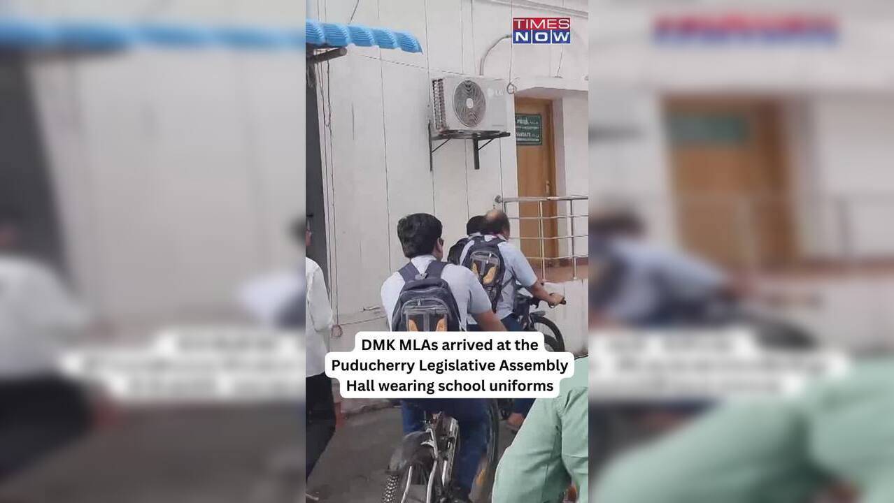 DMK MLAs Arrive In School Uniforms At Puducherry Assembly To Protest ...