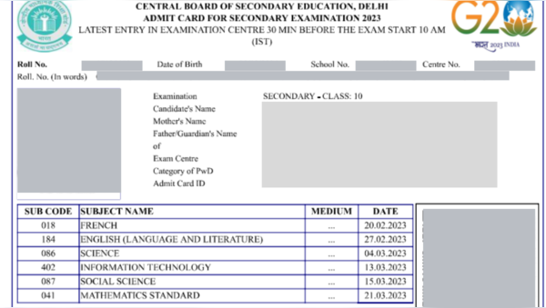 CBSE Admit Card 2023 Checklist: Remember to check these things on your ...