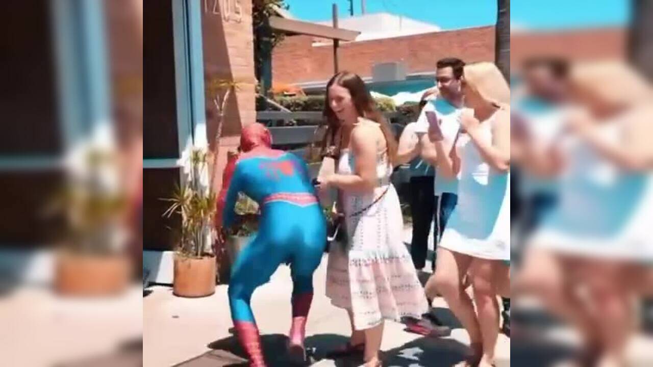 Viral video: Man dressed as Spider-Man does incredible stunts, don’t ...