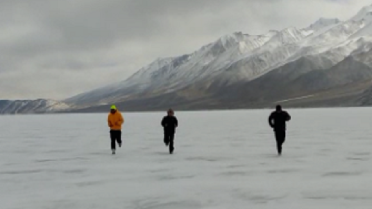 Breathtaking! Trial run for India's first frozen-lake marathon in ...