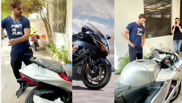 “Pathaan” star John Abraham takes delivery of brand new 2023 Suzuki Hayabusa | Bike News News ...