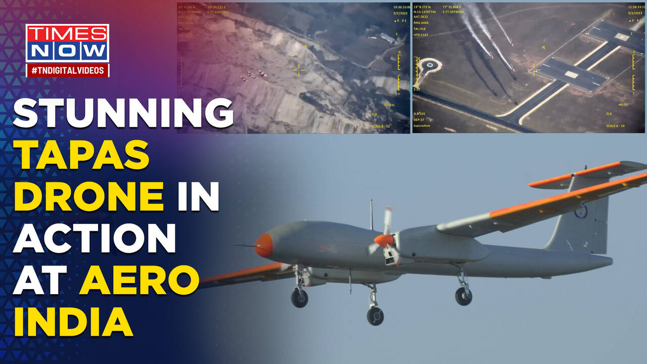 Made In India UAV, TAPAS Captures Aero India Show Rehearsal, PM Modi ...