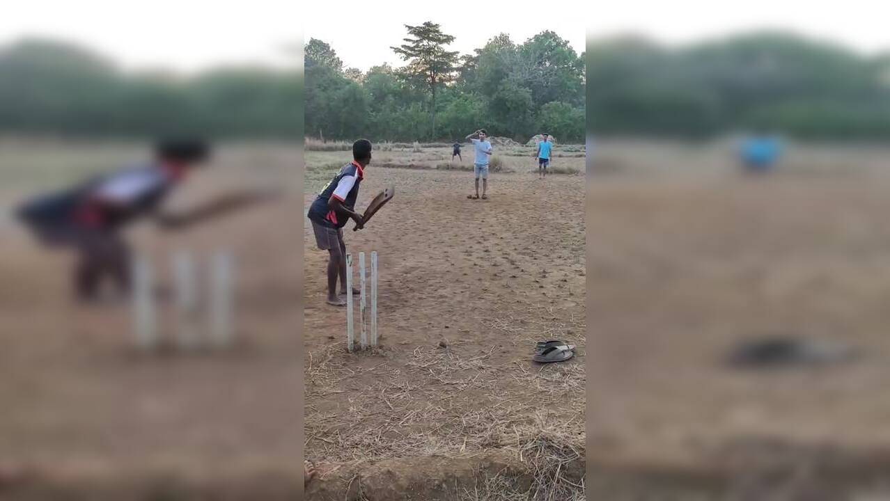 Sticky wicket: Ball hit forward comes back to hit stumps in bizarre ...