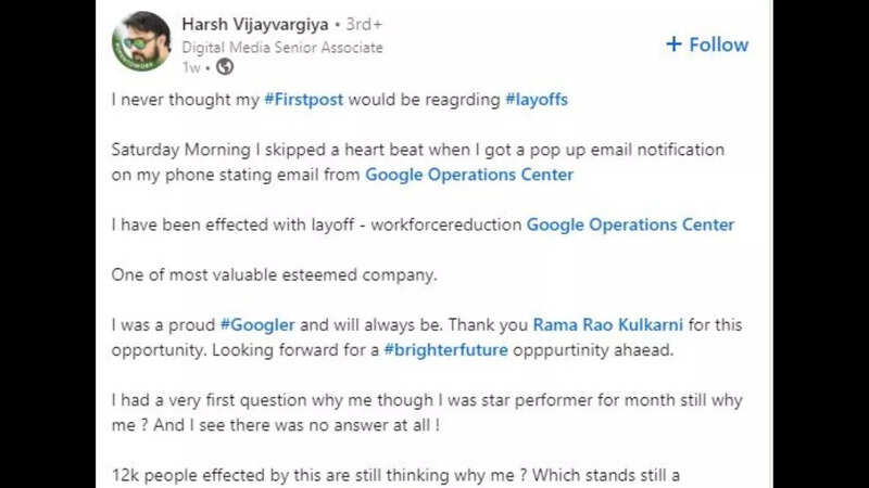 Google news Hyderabad | Google employee fired after receiving star performer award; netizens ...