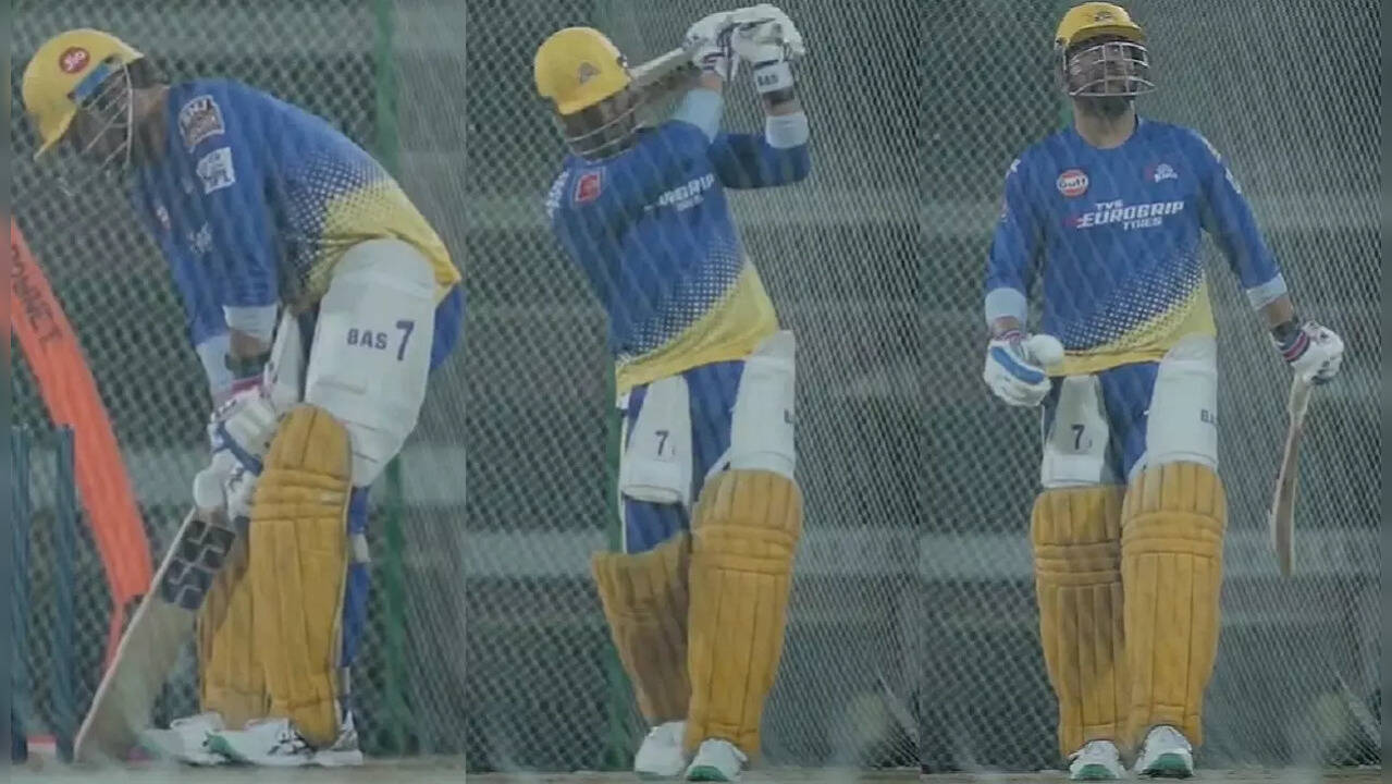 WATCH: MS Dhoni hits no-look six during Chennai Super Kings' practice ...