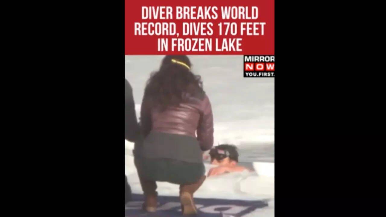 Czech diver sets Guinness record after diving 170 feet in frozen lake ...