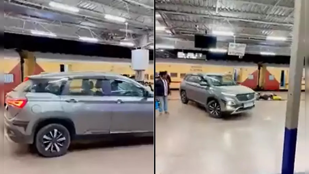 Agra man booked for driving MG Hector SUV on railway platform | Auto News, Times Now