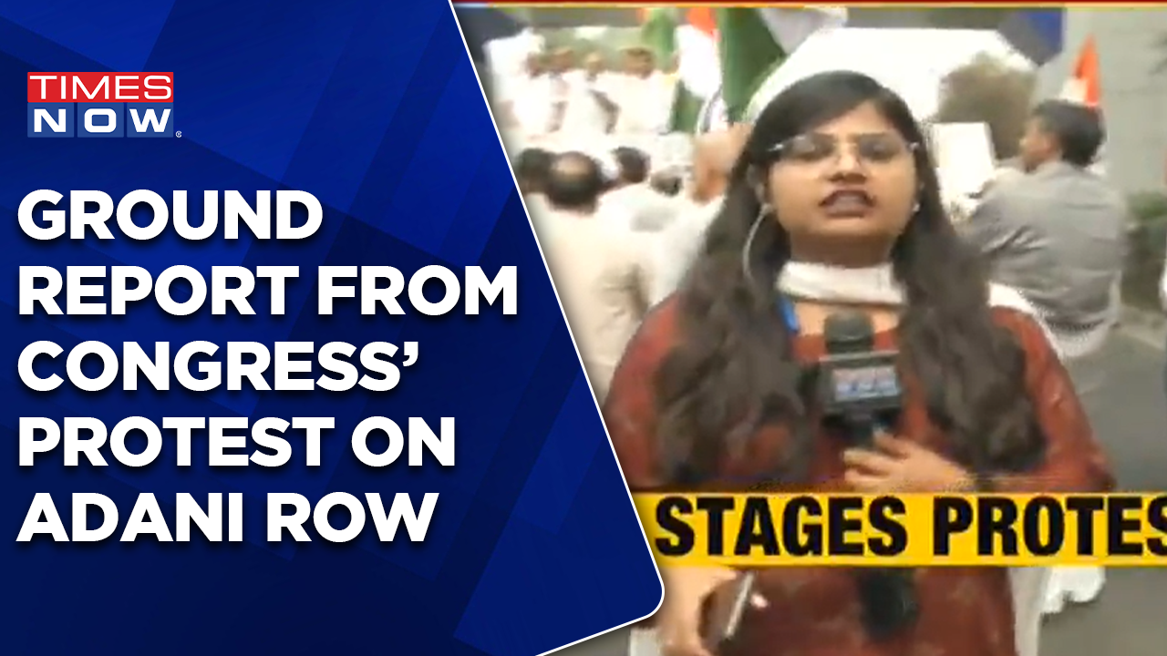 Congress Workers Stages Protest & Demand JPC Investigation In Adani Row ...