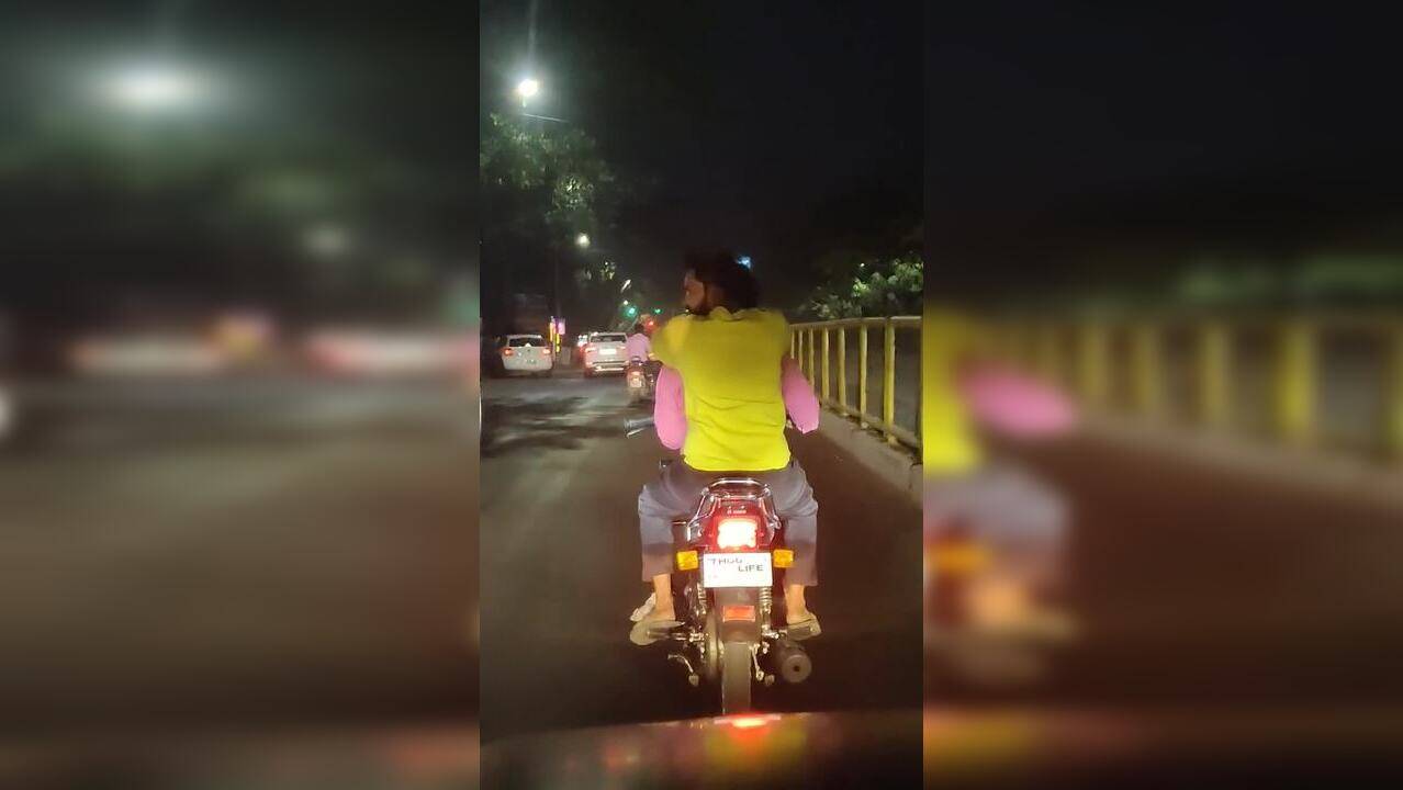 Viral video: Pune men caught rash driving on bike with ‘Thug Life ...
