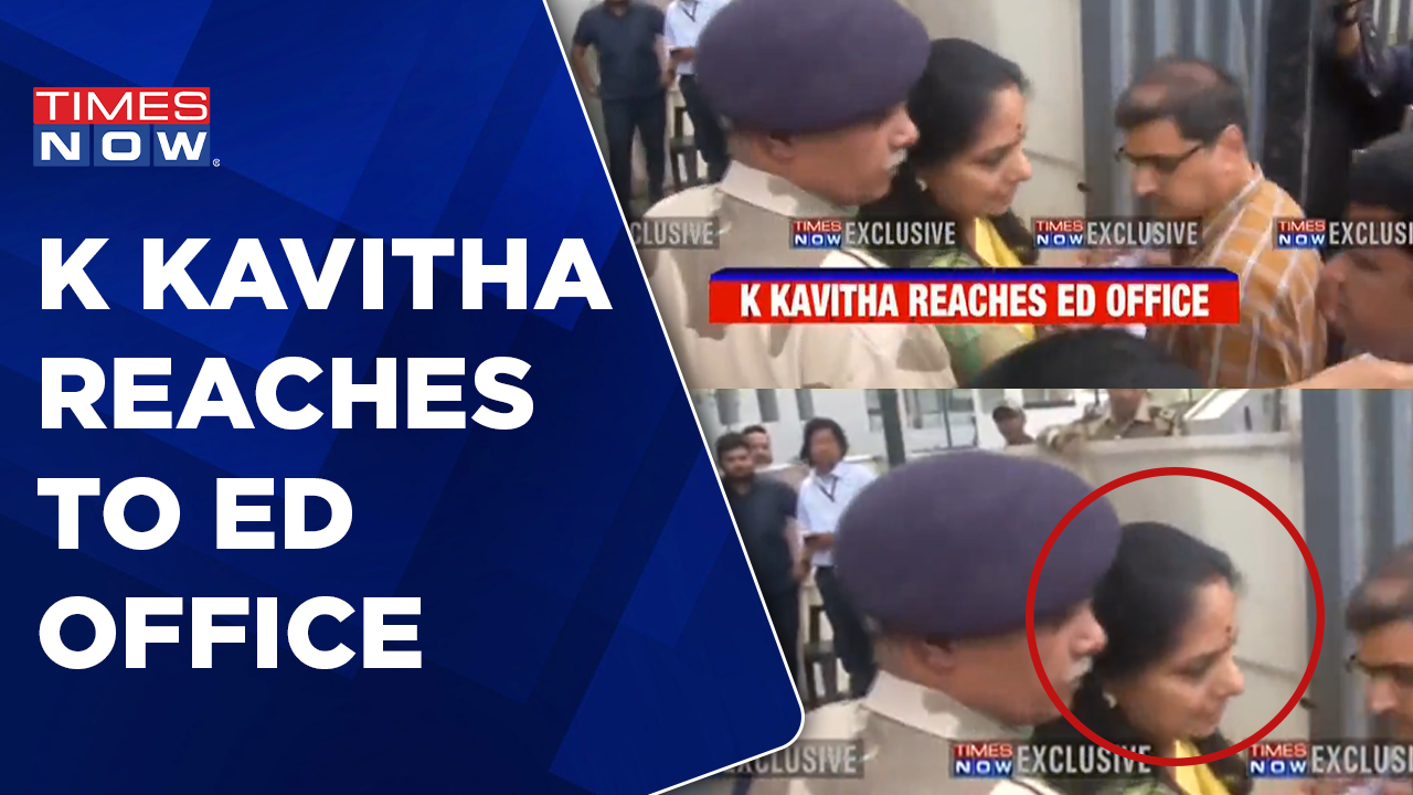 K Kavitha Arrives At ED Office For Third Round Of Questioning, BRS Leader Shows Support | Times Now