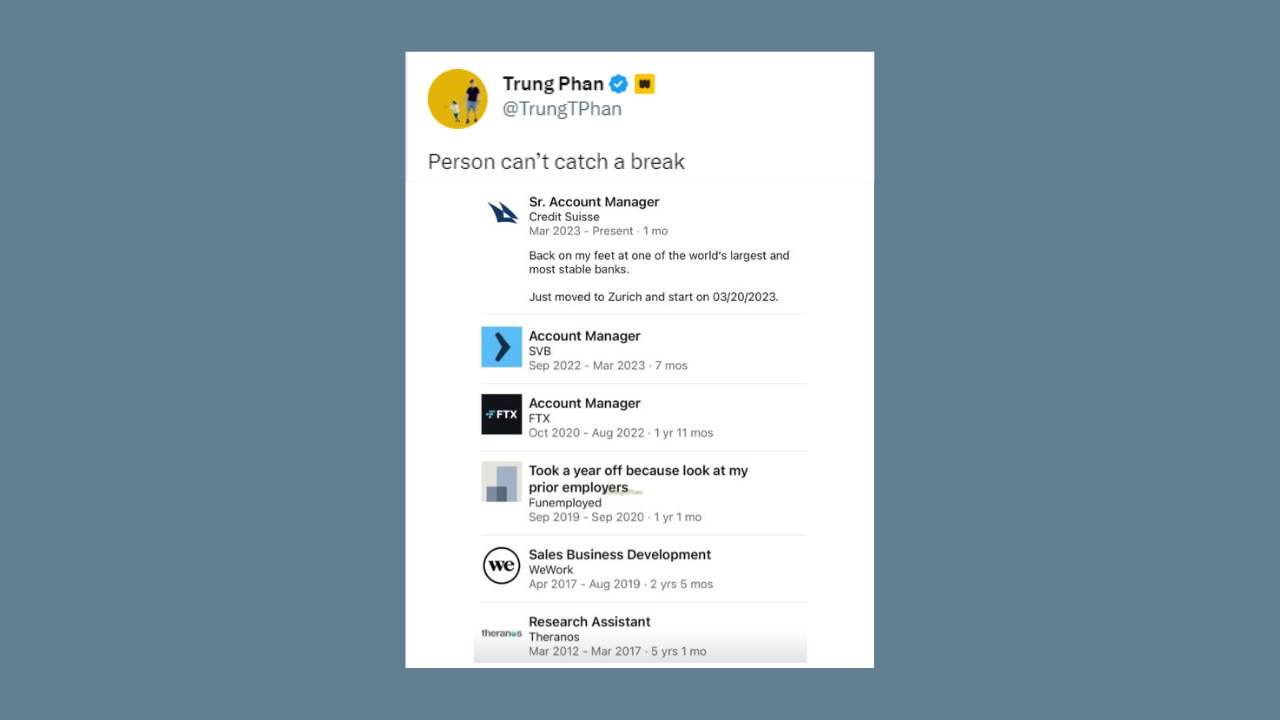 Man's viral LinkedIn profile shows his unlucky career, netizens say ...