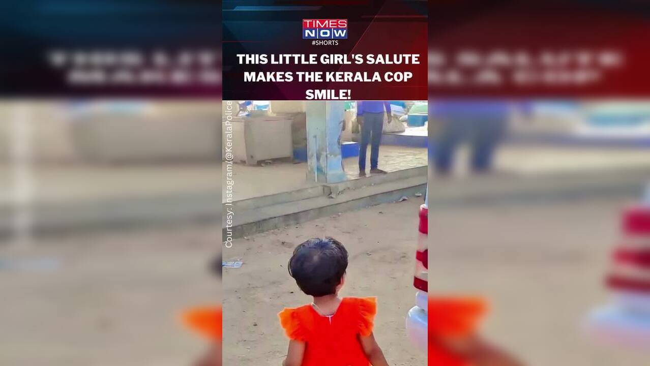 Video Of A Little Girl Greeting Kerala Police Officer With A Salute Is