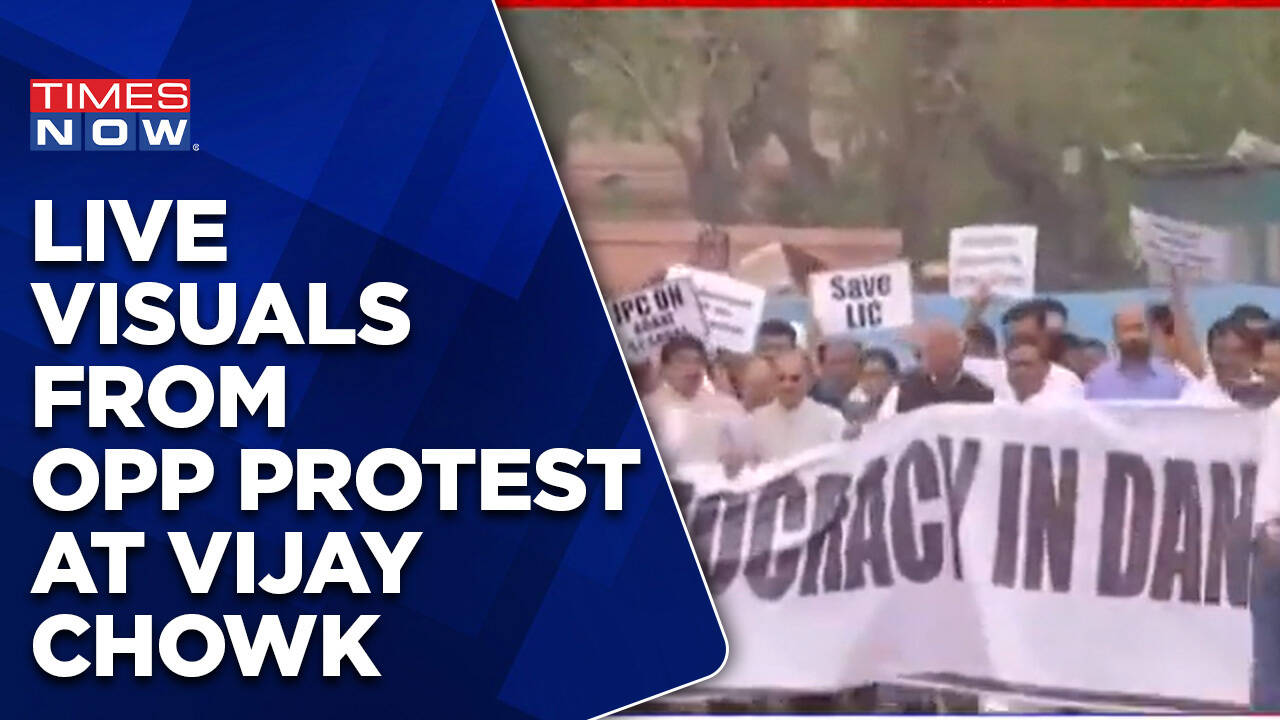 Live Visuals From Opp Protest At Vijay Chowk | 'Dead Democracy' March ...