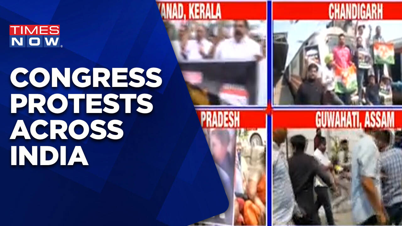 Congress Protests Across India Against Rahul Gandhis Disqualification