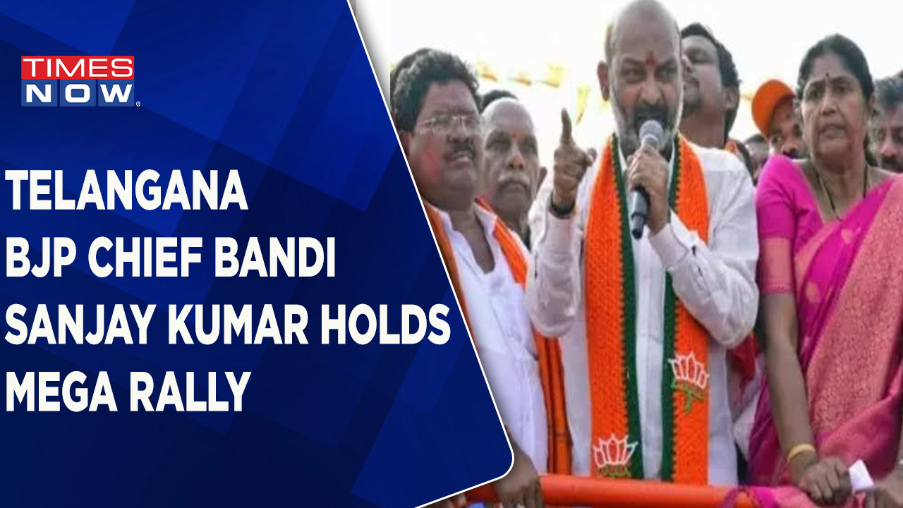 Telangana BJP Chief Bandi Sanjay Kumar Holds Mega Rally After Getting ...