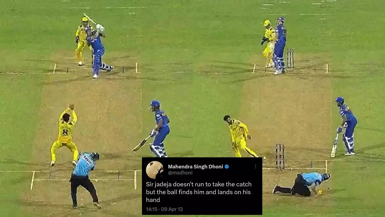 MS Dhoni's Old Tweet Resurfaces After Ravindra Jadeja Takes Stunning Catch During MI-CSK IPL ...