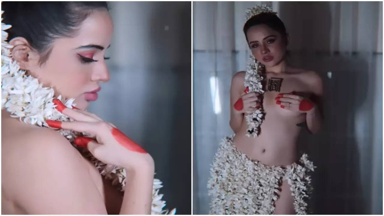 Urfi Javed Dons Thigh-High Slit Skirt Made Of Gajra. Netizens Say ‘Ramzan Ka Khayal Kar ...