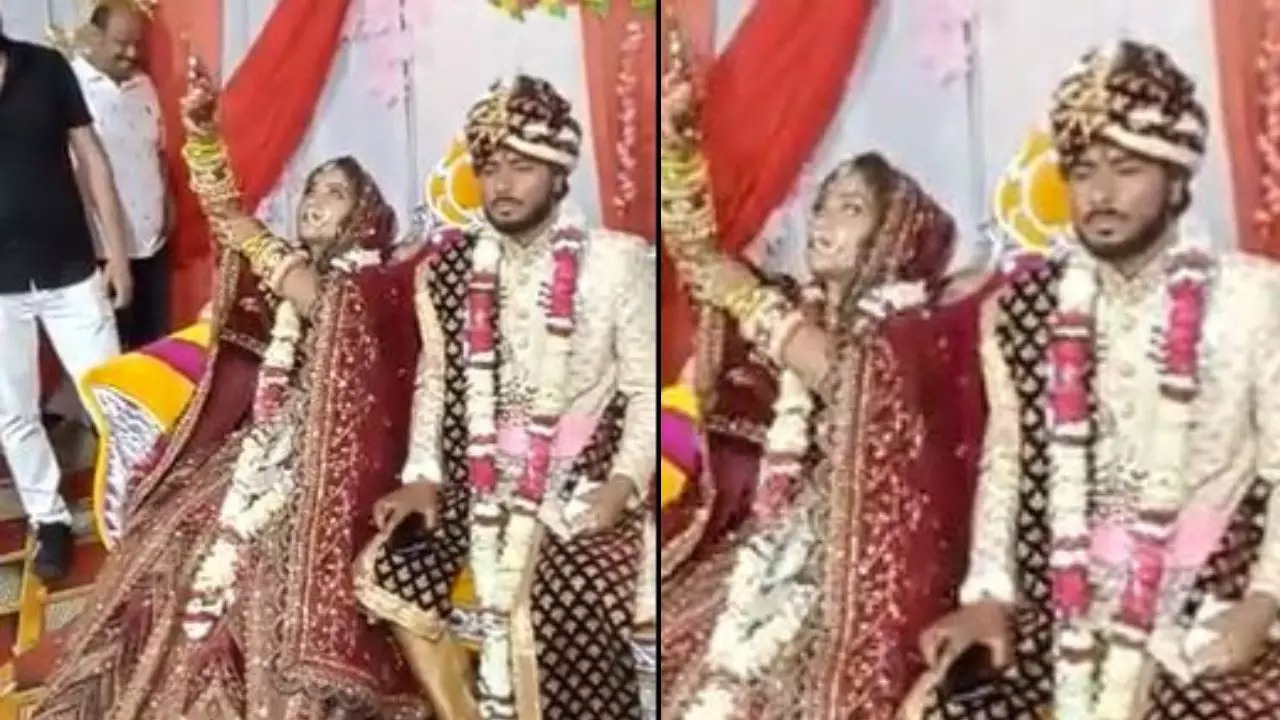 Bride Groom Video | UP Groom's Reaction To Bride Firing Gunshots In Air Is Hilarious | Times Now