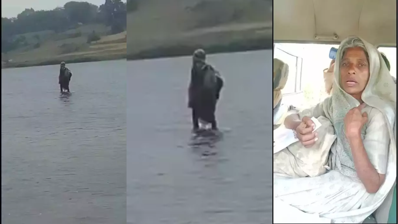 Woman Walking On Narmada River | Woman 'Walks' On Narmada River In MP's Jabalpur In Viral Video ...