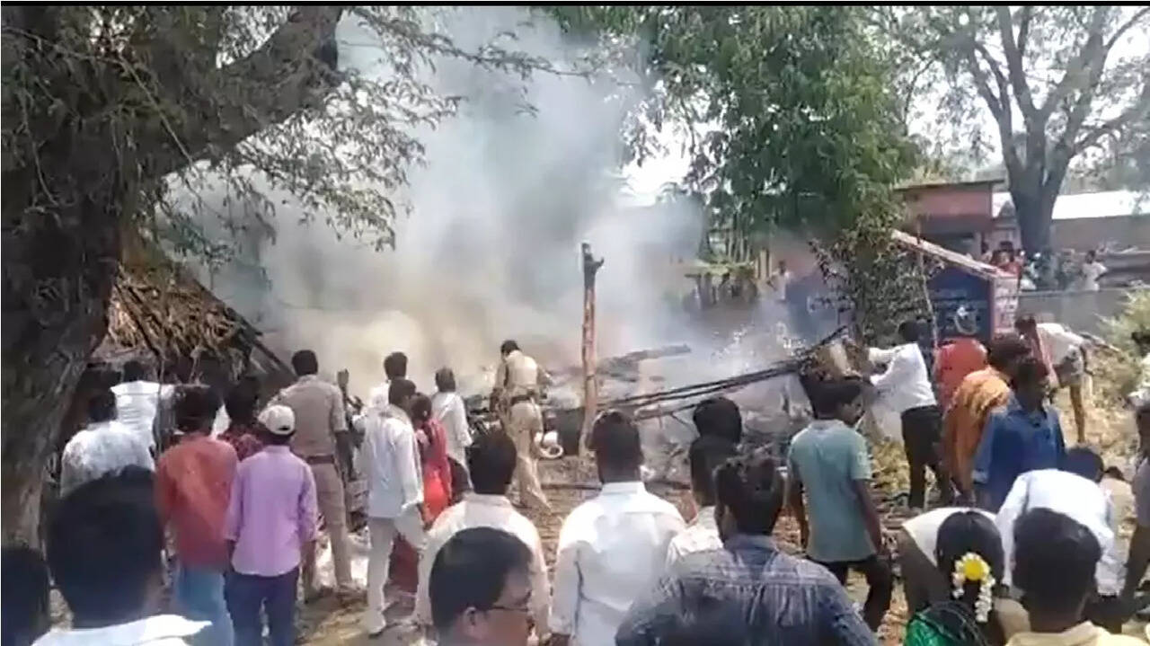 Telangana: Narrow Escape For BRS Leaders As Gas Cylinder Explodes Near ...