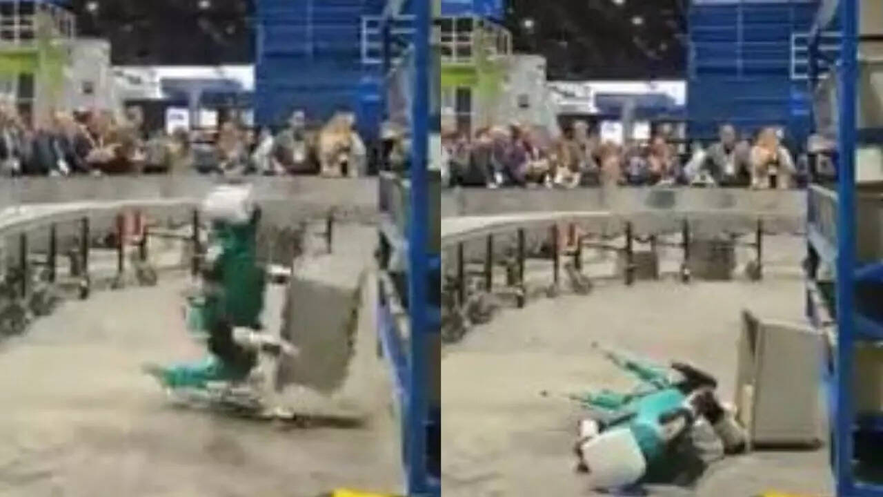 Robot Collapses After Day's Tiring Work In Shocking Viral Video | Viral ...