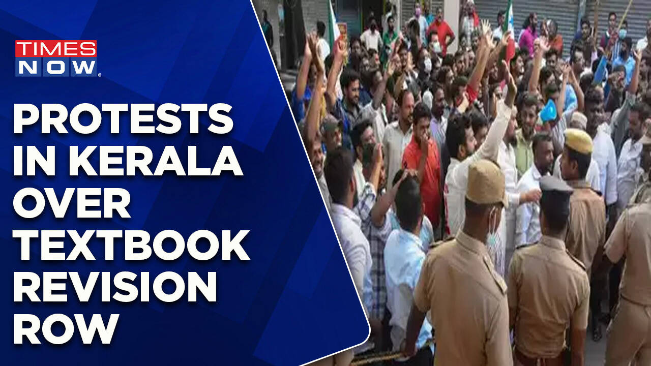 Protests Over NCERT Book Revision In Kerala | Police Use Water Cannons ...