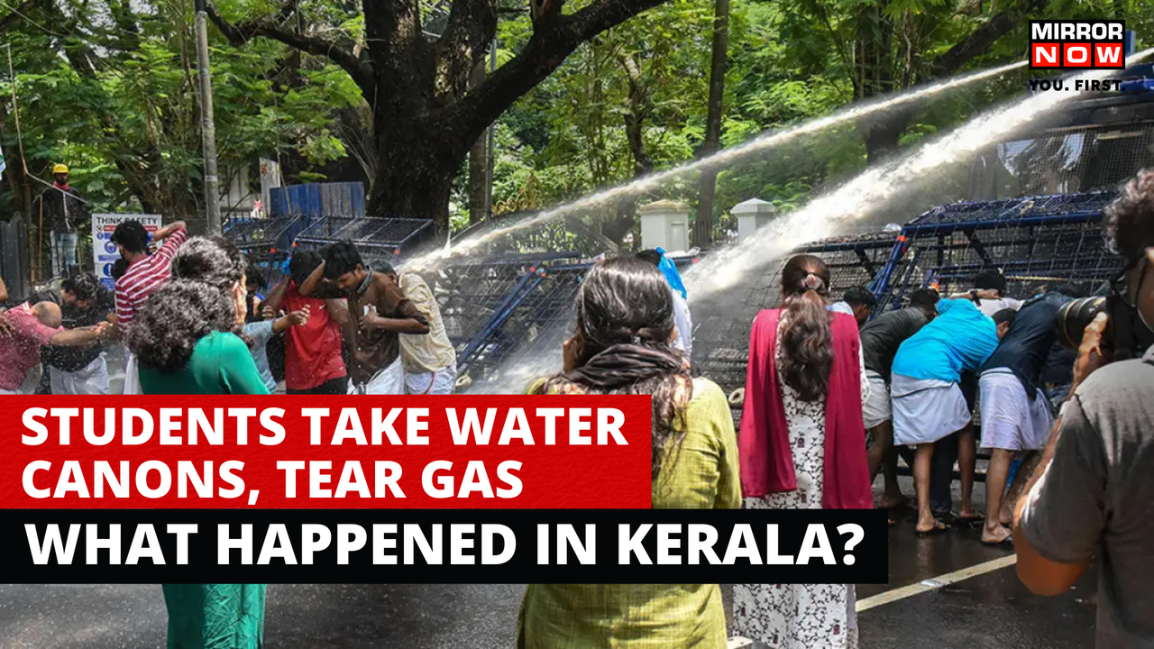 Kerala Student Union Protest | Police Fired Tear Gas, Water Cannons On ...
