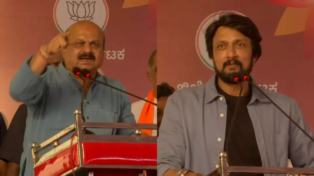 Karnataka Election: Bommai Leads Massive Roadshow in Home Turf, Actor ...