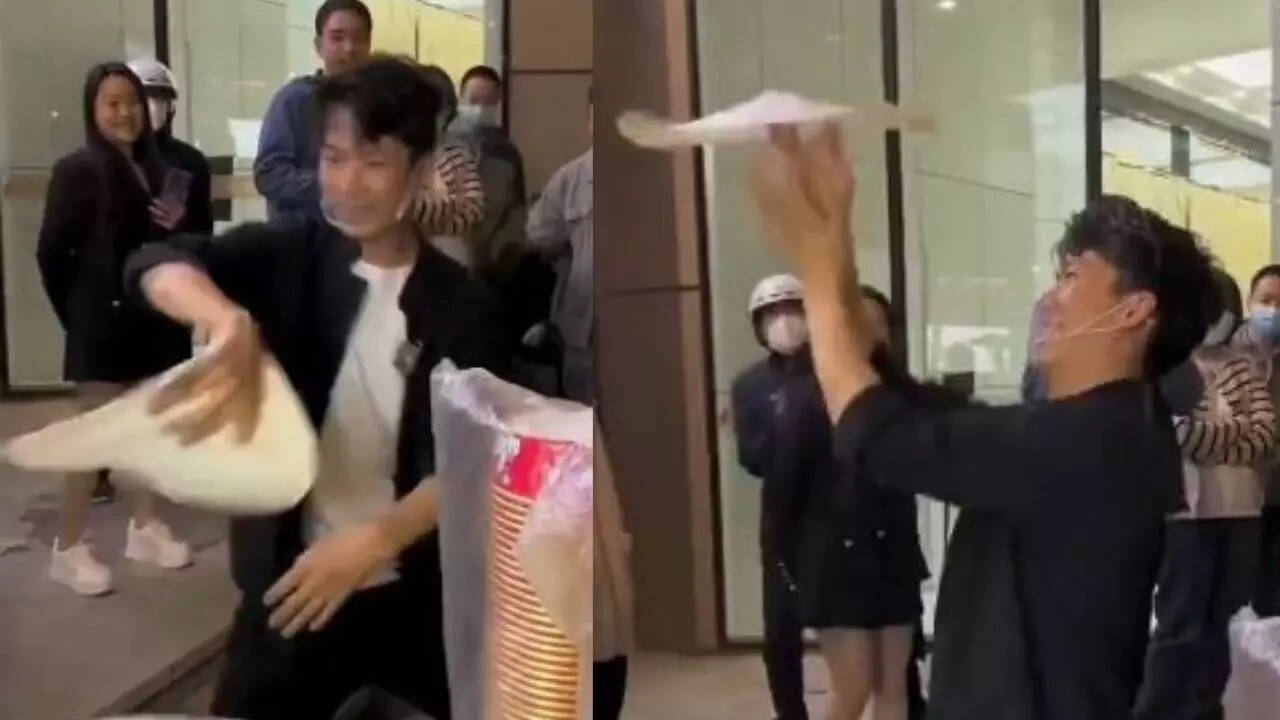 Viral Video | Man Flips Pizza Dough Several Metres In Air, Netizens ...