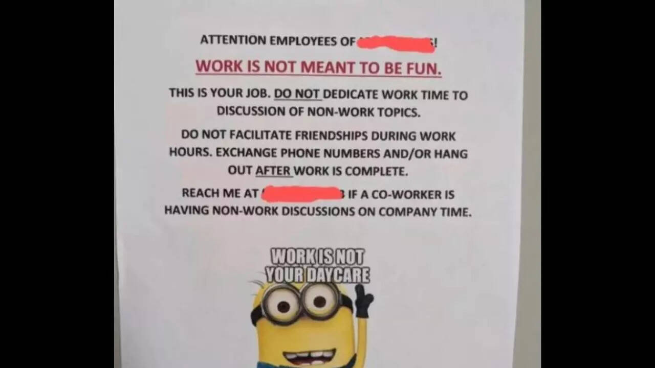 Boss Promotes Toxic Workplace Culture, Says 'No To Fun And Friendships ...